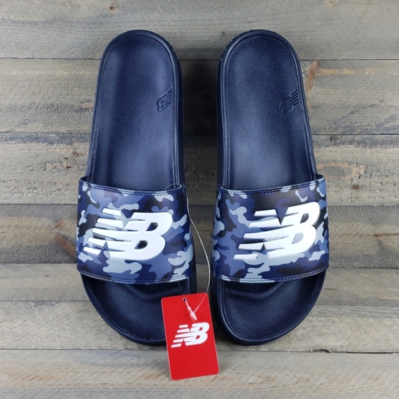 New Balance | Shoes | New Balance 20 Navy White Camo Slides San | Poshmark